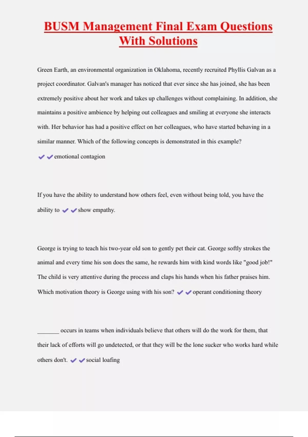 BUSM Management Final Exam Questions With Solutions - BUSM - Stuvia US