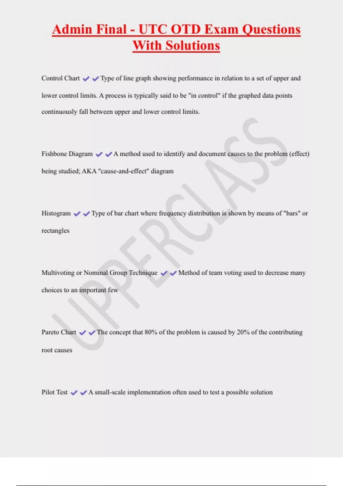 Admin Final - UTC OTD Exam Questions With Solutions - OTD - Stuvia UK