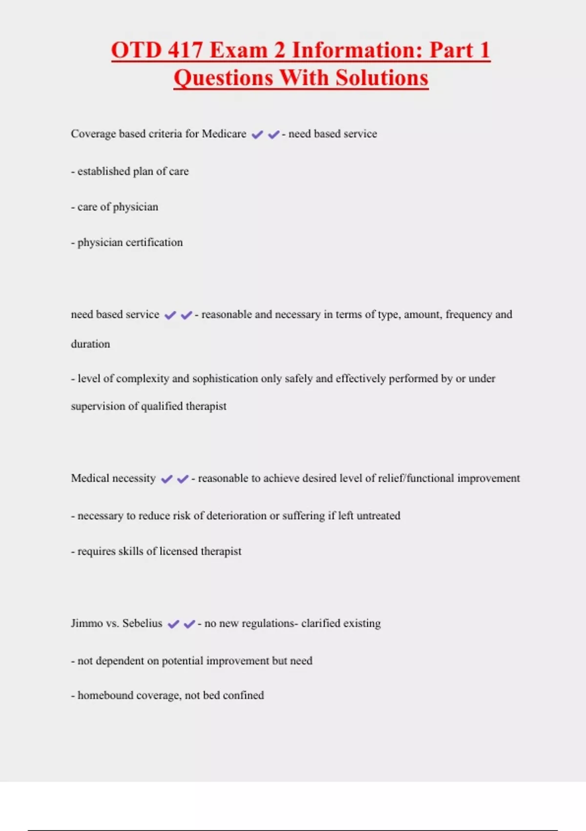 OTD 417 Exam 2 Information: Part 1 Questions With Solutions - OTD ...