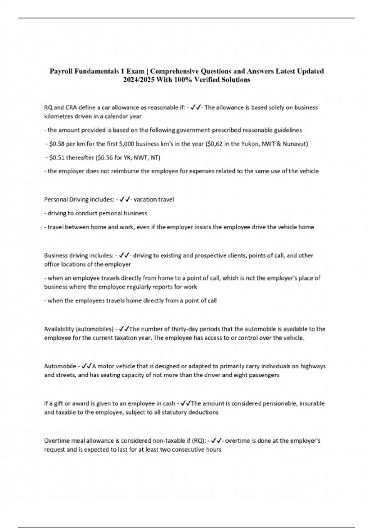 Payroll Fundamentals 1 Exam | Comprehensive Questions and Answers ...