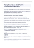 Ramp Final Exam 2023 Verified Questions and Answers - RAMP - Stuvia US