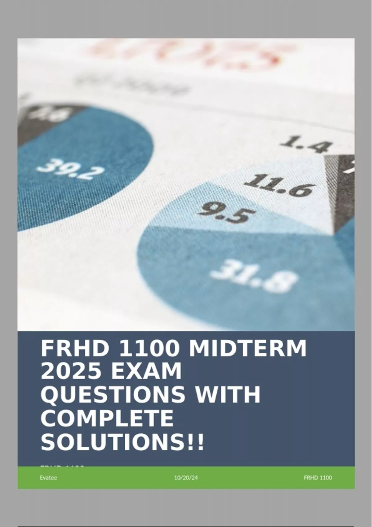 FRHD 1100 MIDTERM 2025 EXAM QUESTIONS WITH COMPLETE SOLUTIONS!! - FRHD 1100 - Stuvia US
