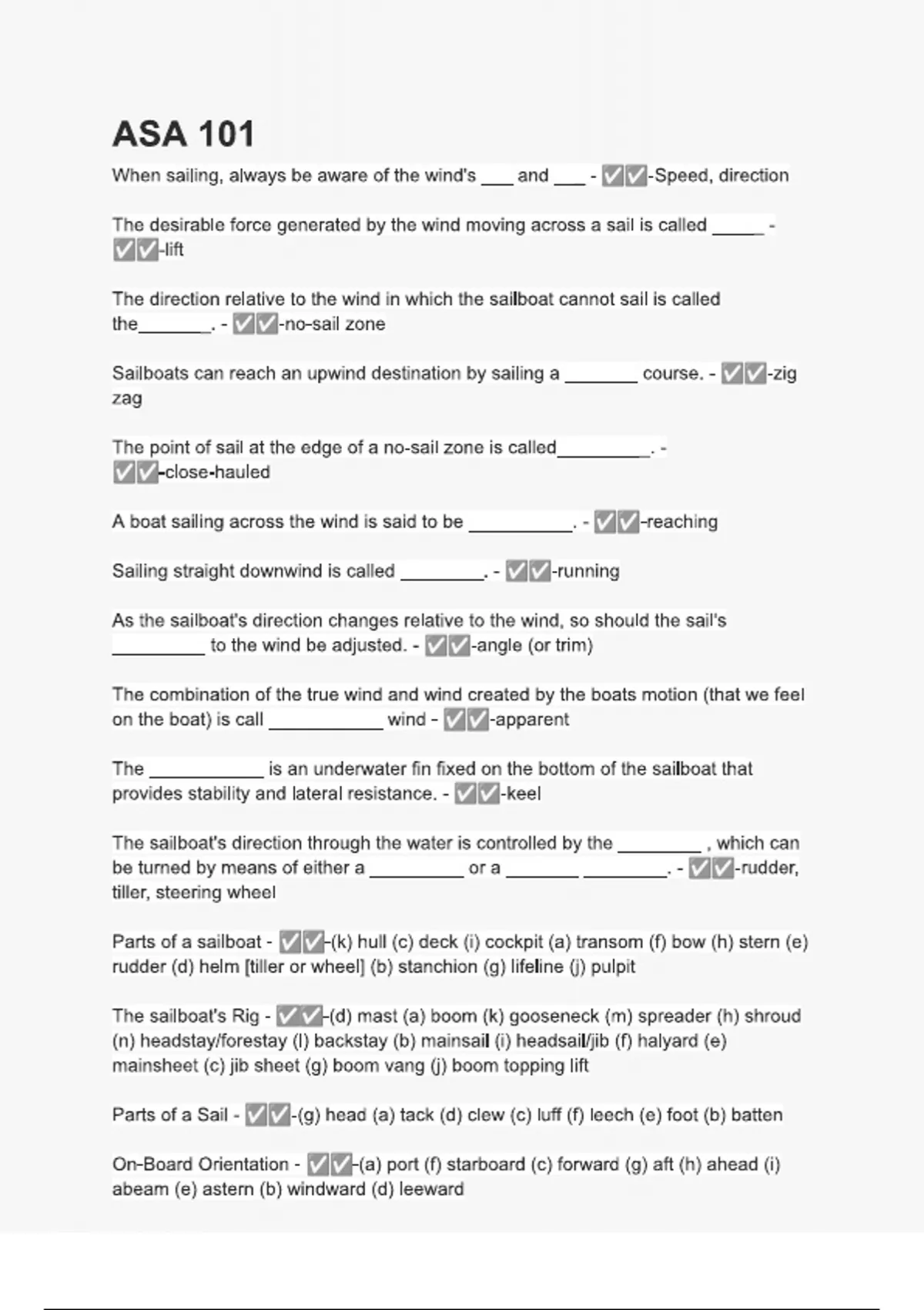 ASA 101-- Questions with Explanations of Answers Latest Update 2024 ...