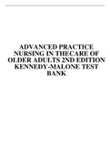 TEST BANK FOR ADVANCED PRACTICE NURSING IN THECARE OF OLDER ADULTS 2ND ...