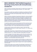 MHS GENESIS TEST(USN)/Outpatient Nursing Comp Asmt (30 mins)Already ...