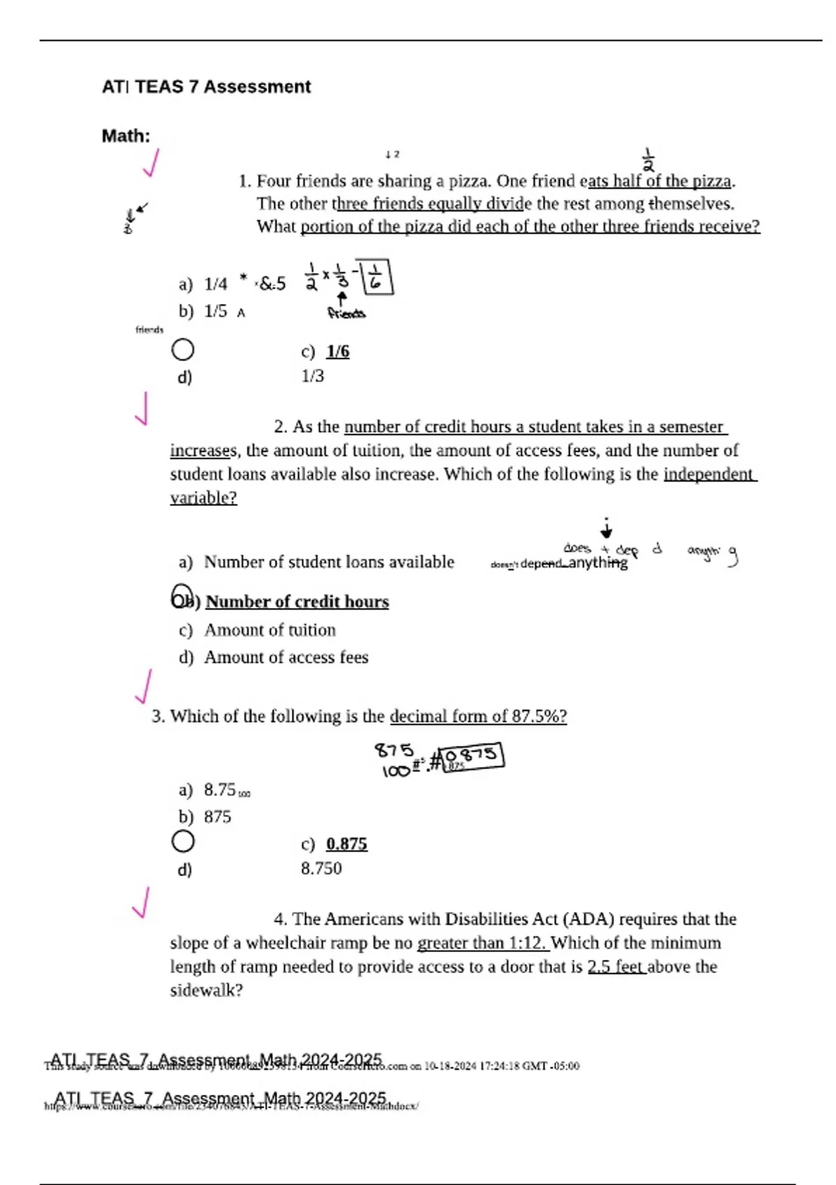 ATI_TEAS_7_Assessment_Math - Advance nursing - Stuvia US