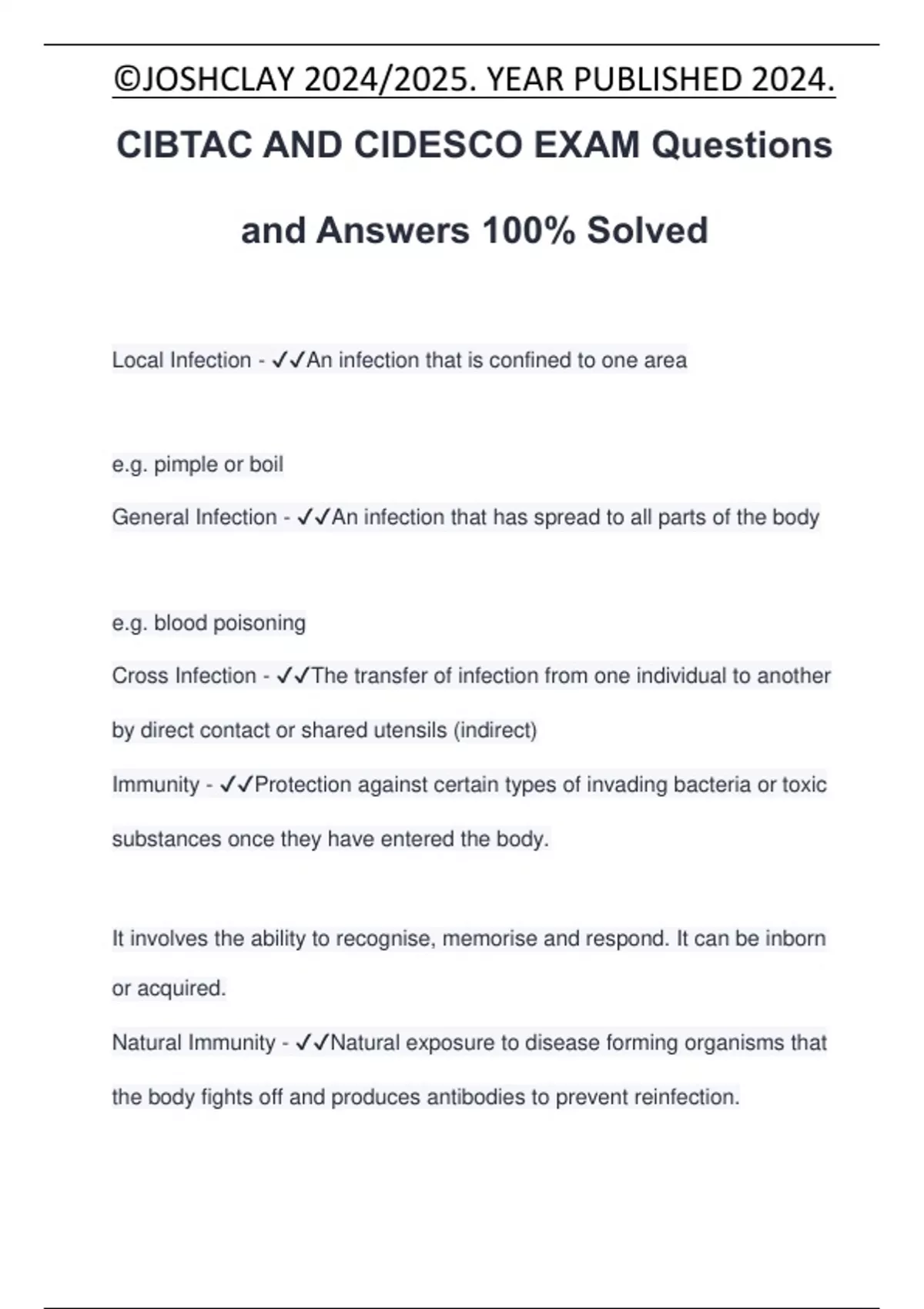 CIBTAC AND CIDESCO EXAM Questions and Answers 100% Solved - Cibtac - Stuvia US