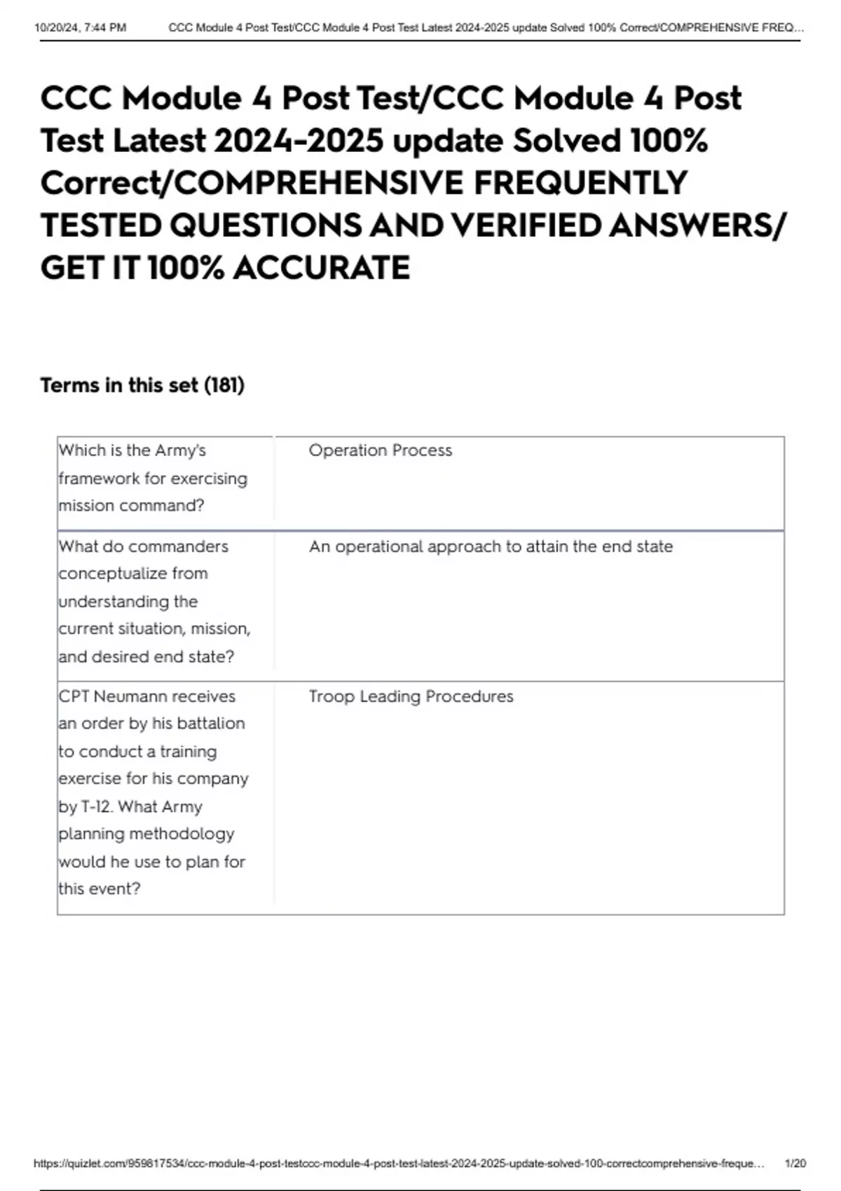 Ccc Module 4 Post Test Ccc Module 4 Post Test Latest Update Solved 100