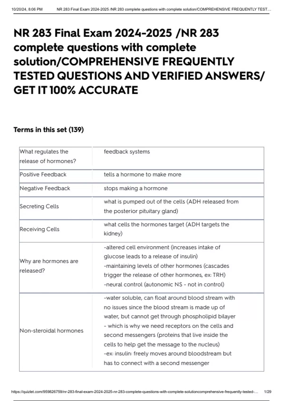 NR 283 Final Exam /NR 283 complete questions with complete solution ...