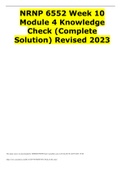 NRNP 6552 Week 10 Module 4 Knowledge Check (Complete Solution) Revised 2023 - NRNP 6552 - Stuvia US
