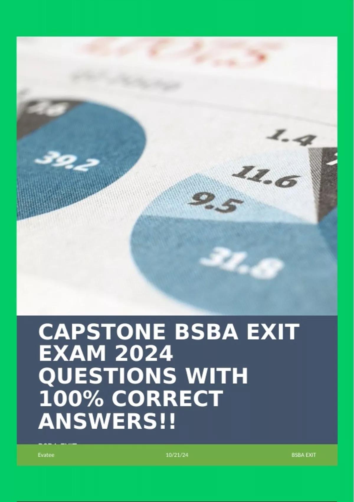 CAPSTONE BSBA EXIT EXAM 2024 QUESTIONS WITH 100% CORRECT ANSWERS ...