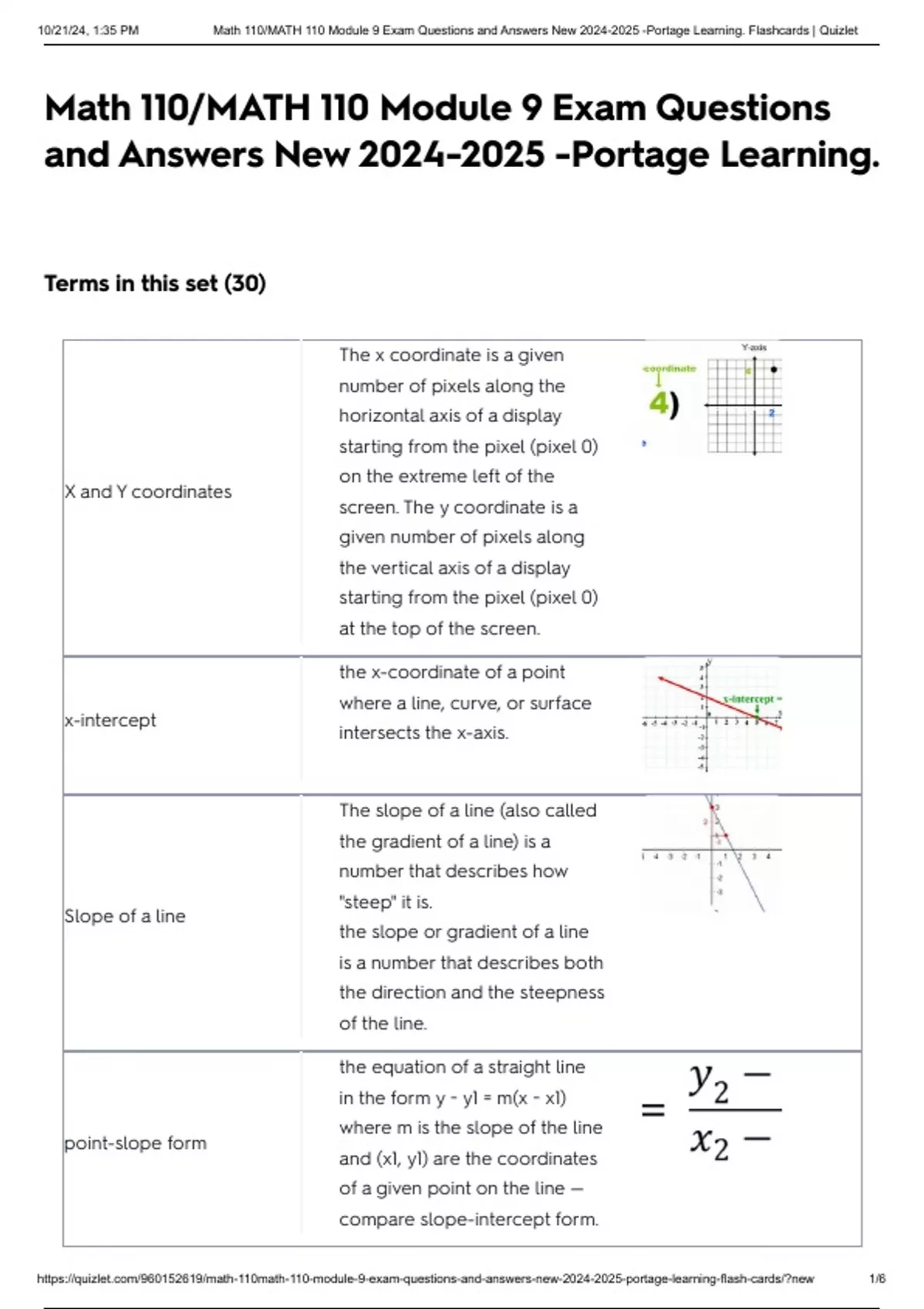 Math 110 Math 110 Module 9 Exam Questions And Answers New Portage Learning Math 110 Math 110