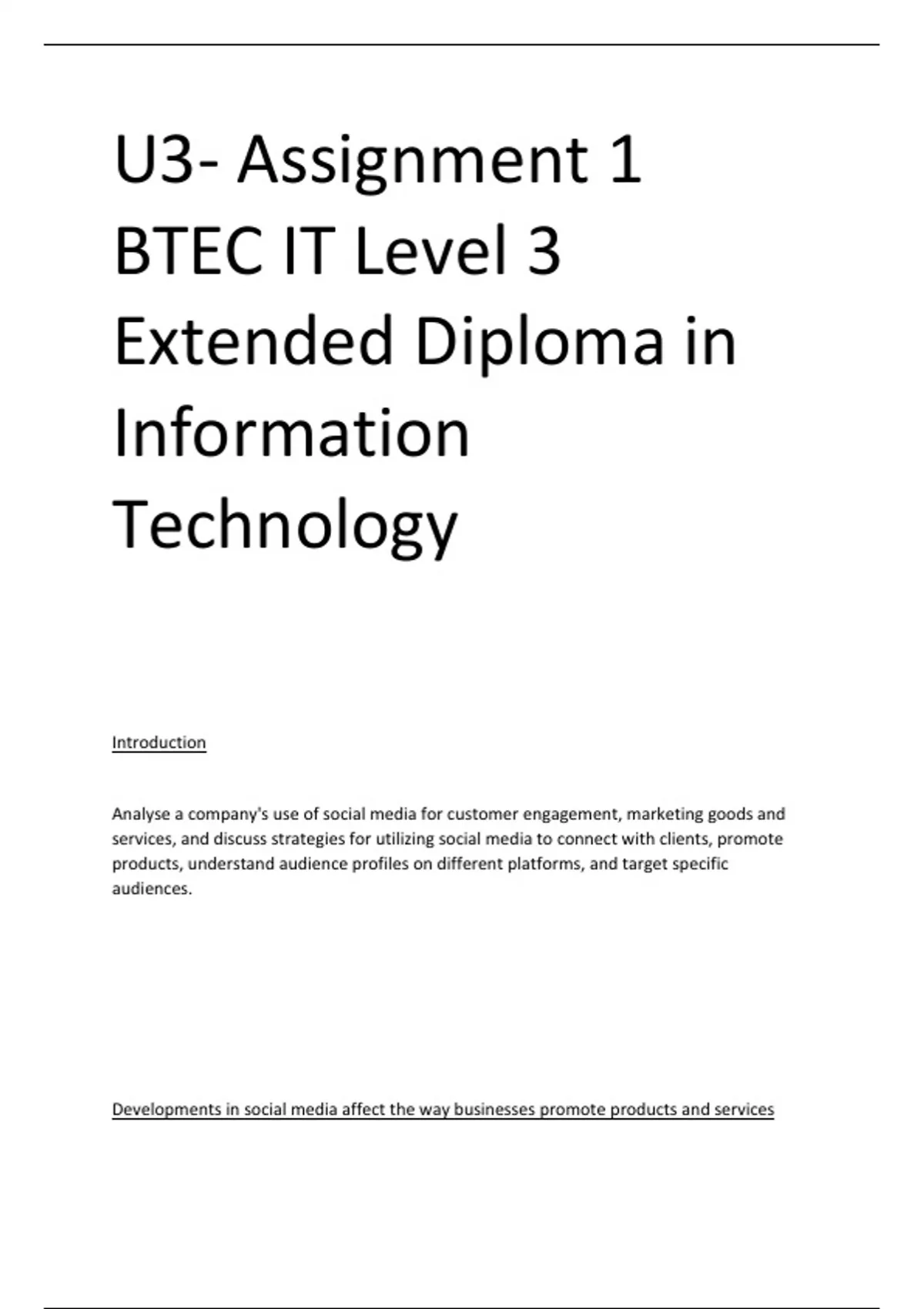 Unit 3 Assignment 1 Distinction Grade Achieved Unit 3 Using Social Media In Business Cd510