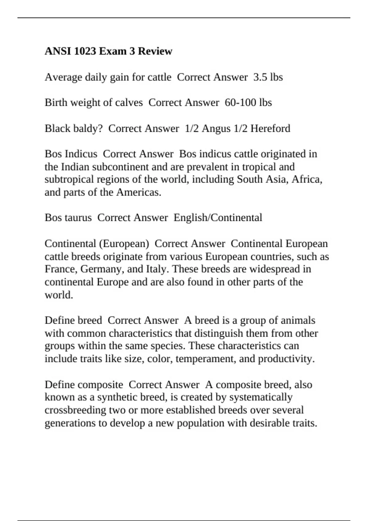 ANSI 1023 Exam 3 Review - ANSI 1023 - Stuvia US
