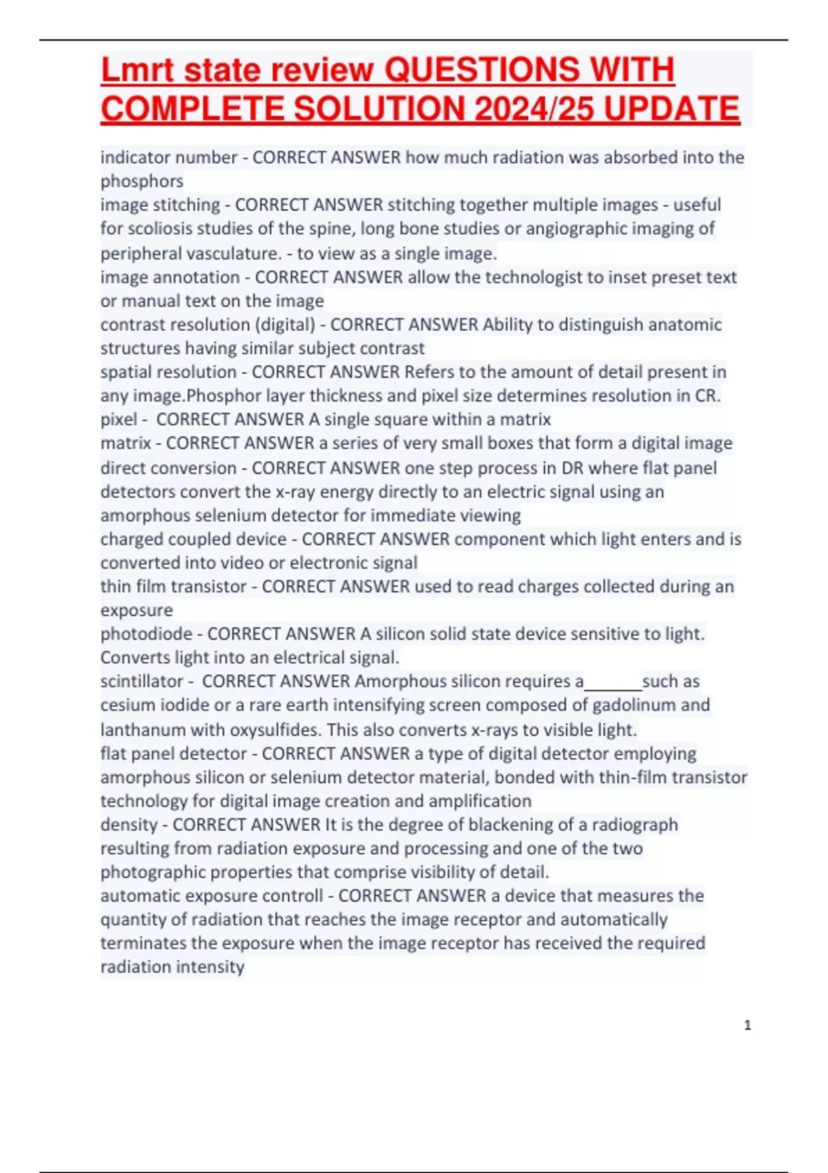 Lmrt state review QUESTIONS WITH COMPLETE SOLUTION 2024/25 UPDATE ...