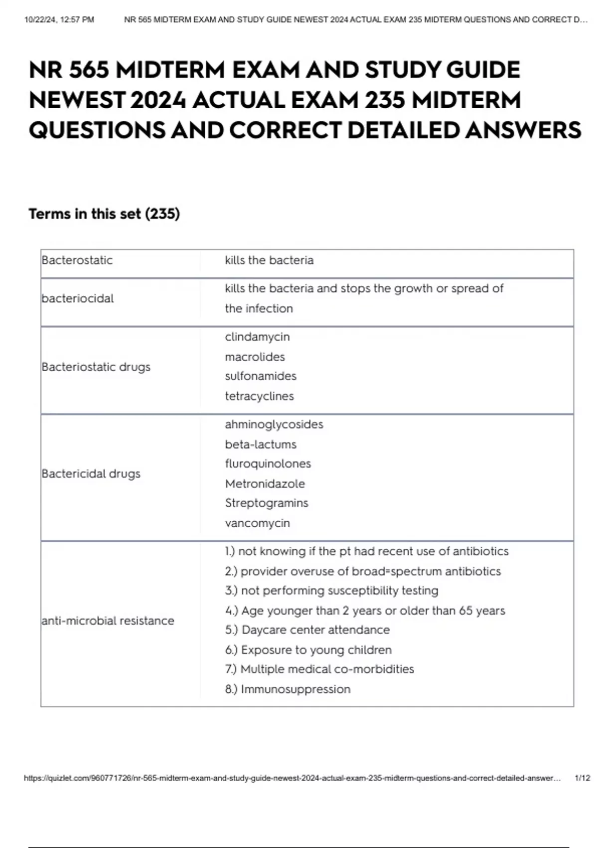 NR 565 Midterm & Final Exam 2024 & 2025 | Complete Package | Verified ...