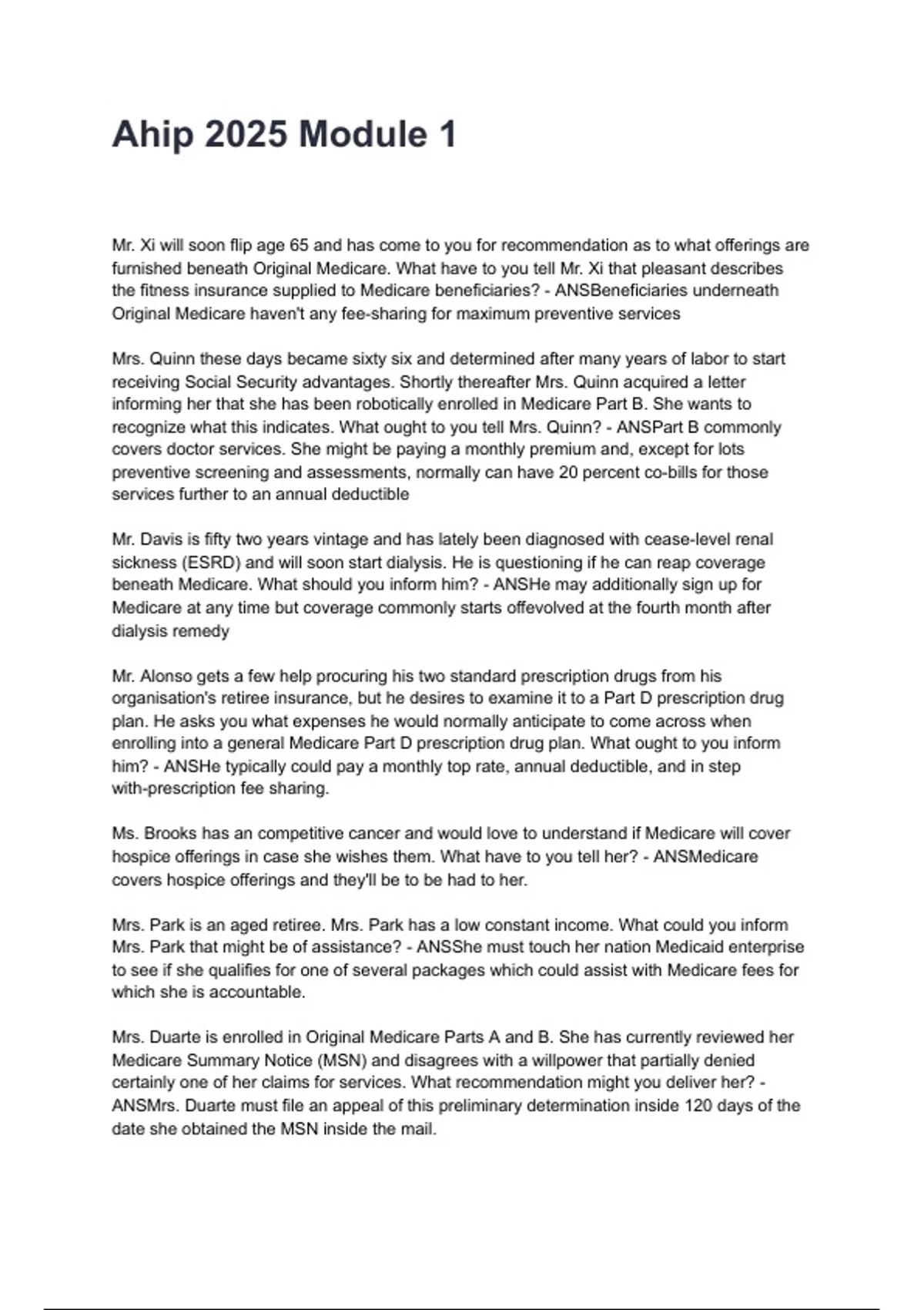 Ahip 2025 Module 1 QUESTIONS AND ANSWERS (2025/2026) (VERIFIED ANSWERS ...