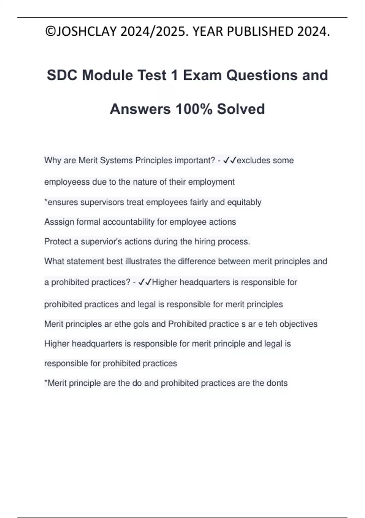 SDC Module Test 1 Exam Questions and Answers 100% Solved - SDC - Stuvia US