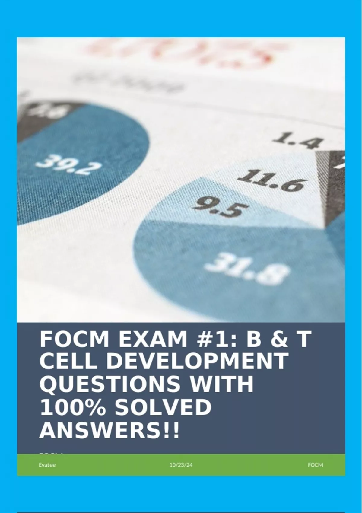 FOCM EXAM #1: B & T CELL DEVELOPMENT QUESTIONS WITH 100% SOLVED ANSWERS ...