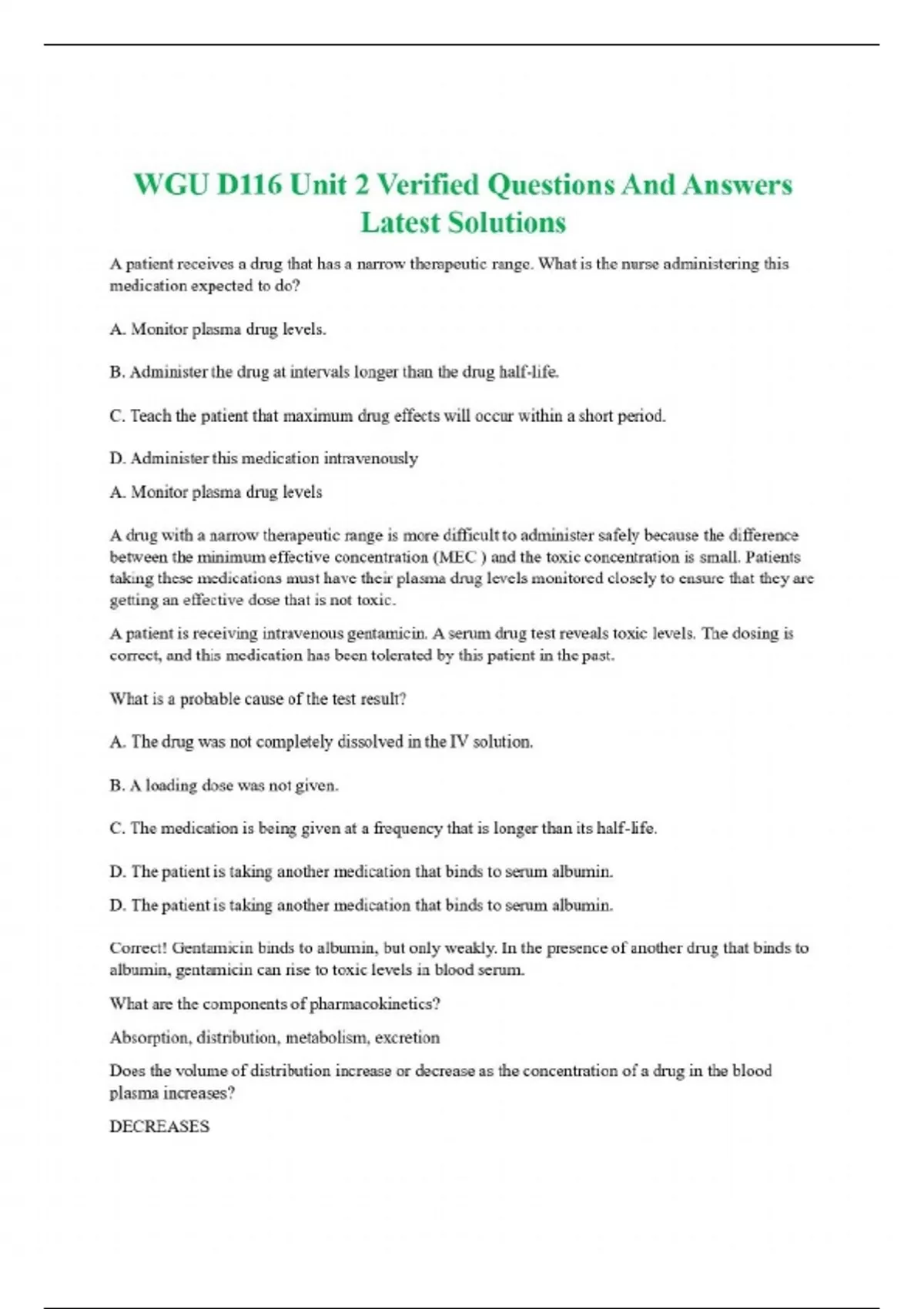 WGU D116 Unit 2 Verified Questions And Answers Latest Solutions - WGU ...