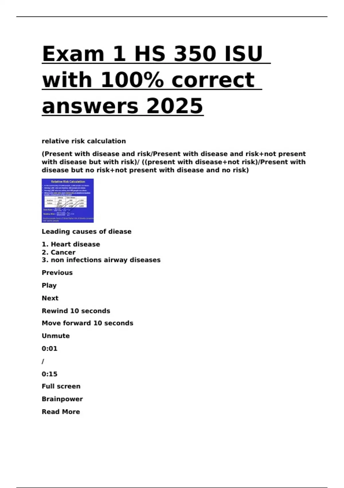 Exam 1 HS 350 ISU with 100- correct answers 2025. - ISU DSN 131 - Stuvia US