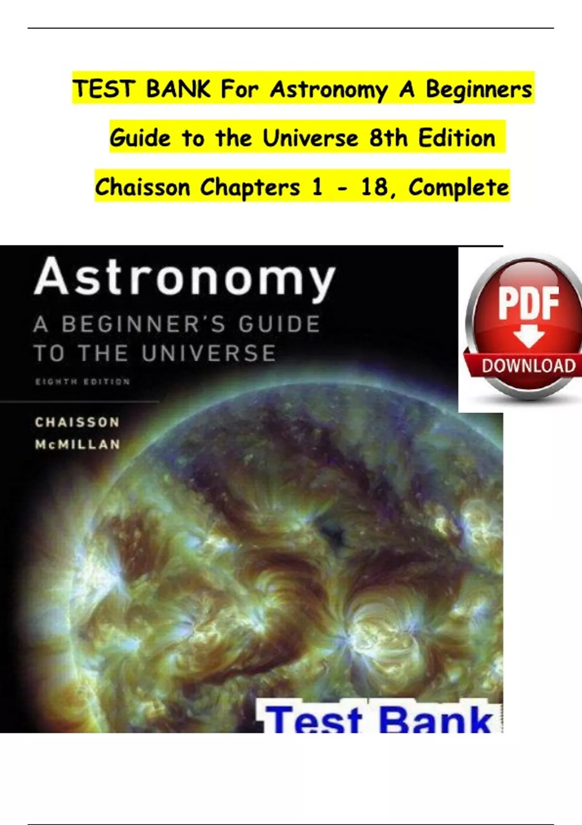 Test Bank For Astronomy A Beginners Guide to the Universe 7th edition ...