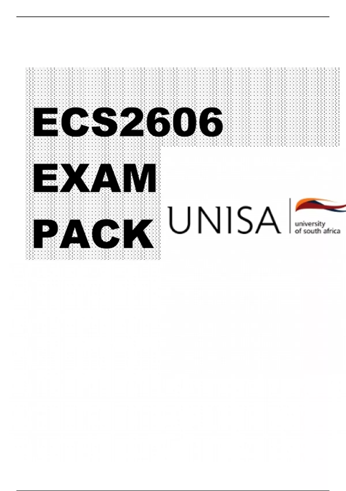 ECS2606 Latest exam pack questions and answers and summarized notes for ...