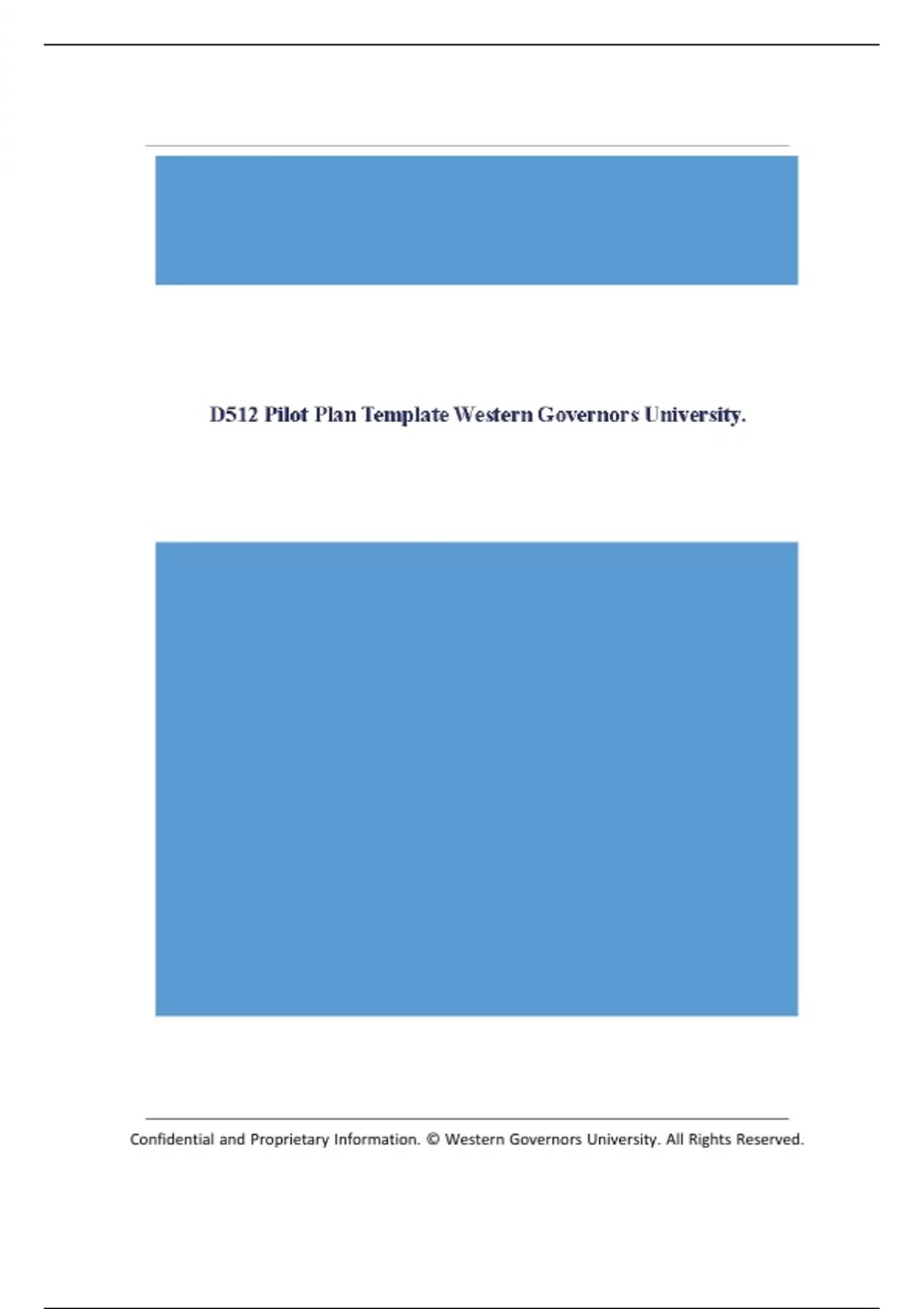 D512 Pilot Plan Template Western Governors University newest guide 2024 ...