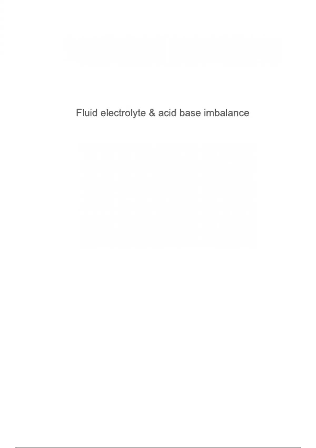 Fluid electrolyte & acid base imbalance Fluid and Electrolytes S&S ...