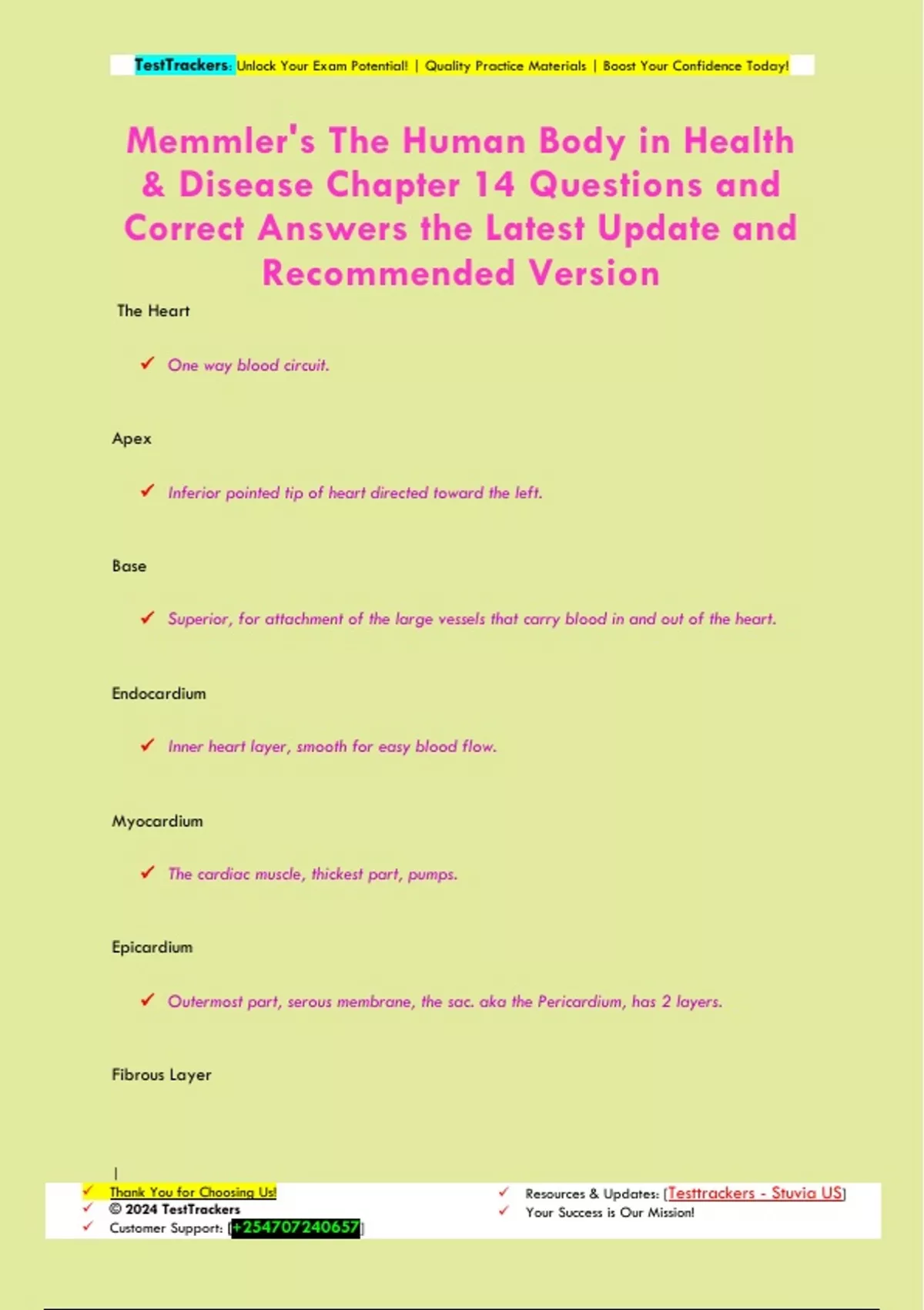 Memmler's The Human Body in Health & Disease Chapter 14 Questions and ...