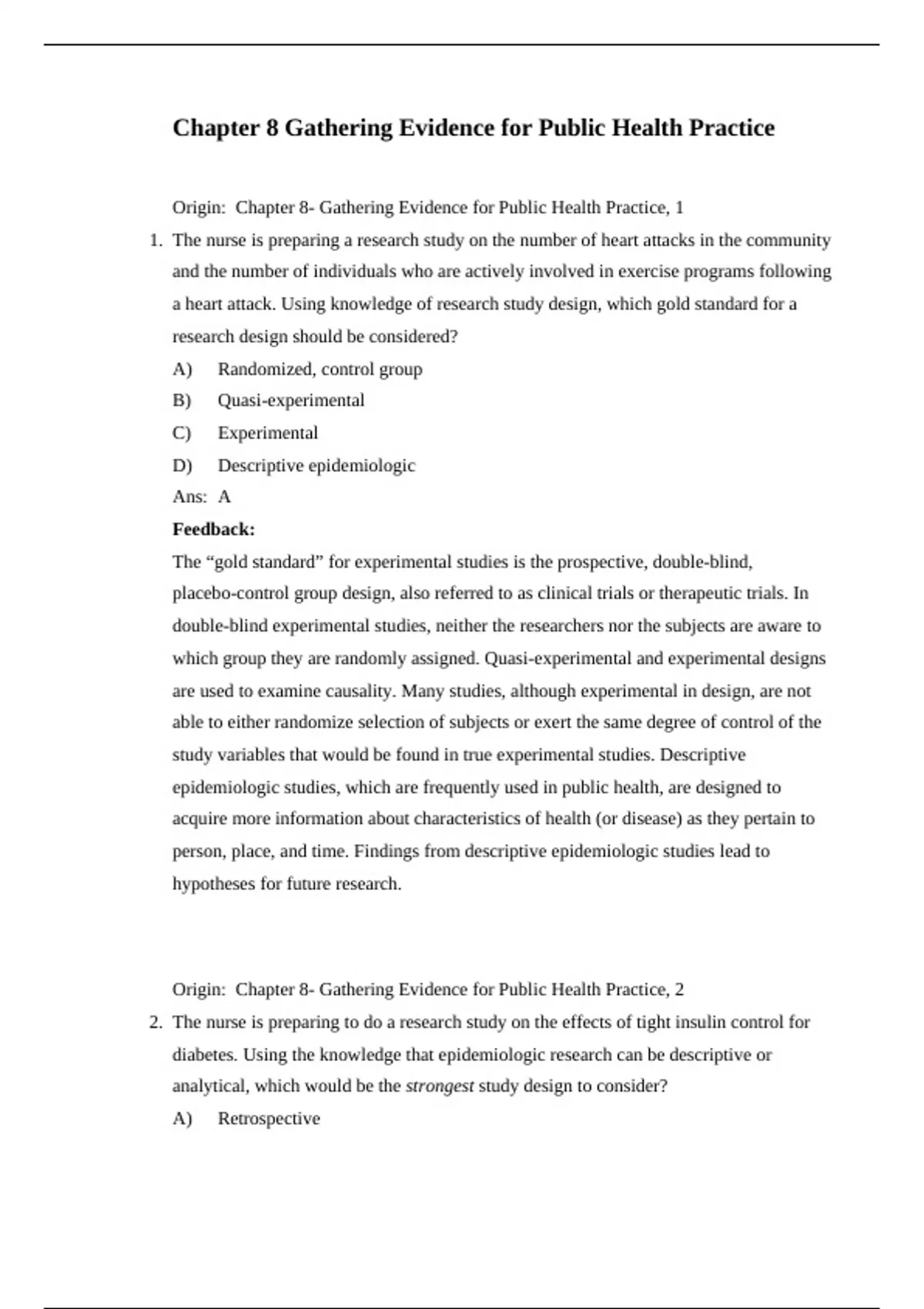 Chapter 8 Gathering Evidence for Public Health Practice - Public health ...