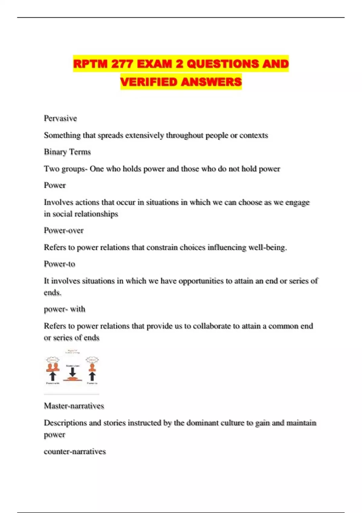 RPTM 277 EXAM 2 QUESTIONS AND VERIFIED ANSWERS - RPTM 277 - Stuvia US