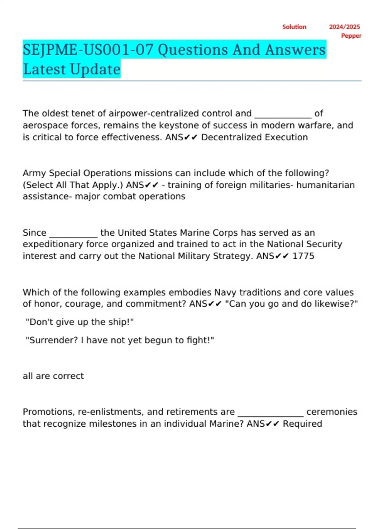 SEJPME-US001-07 Questions And Answers Latest Update - SEJPME-US001-07 ...