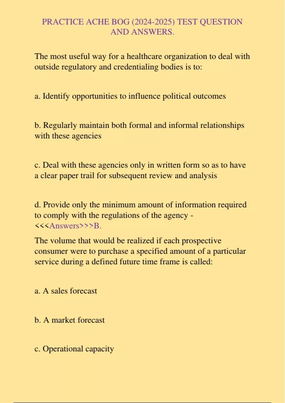 PRACTICE ACHE BOG () TEST QUESTION AND ANSWERS - PRACTICE ACHE BOG ...