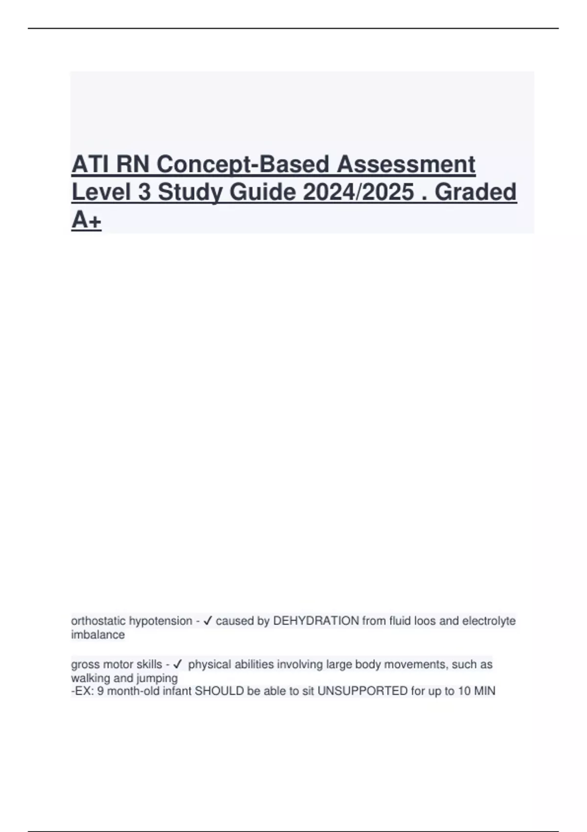 Test Bank ATI RN Concept-Based Assessment Level 3 Study Guide 2025/2026 ...