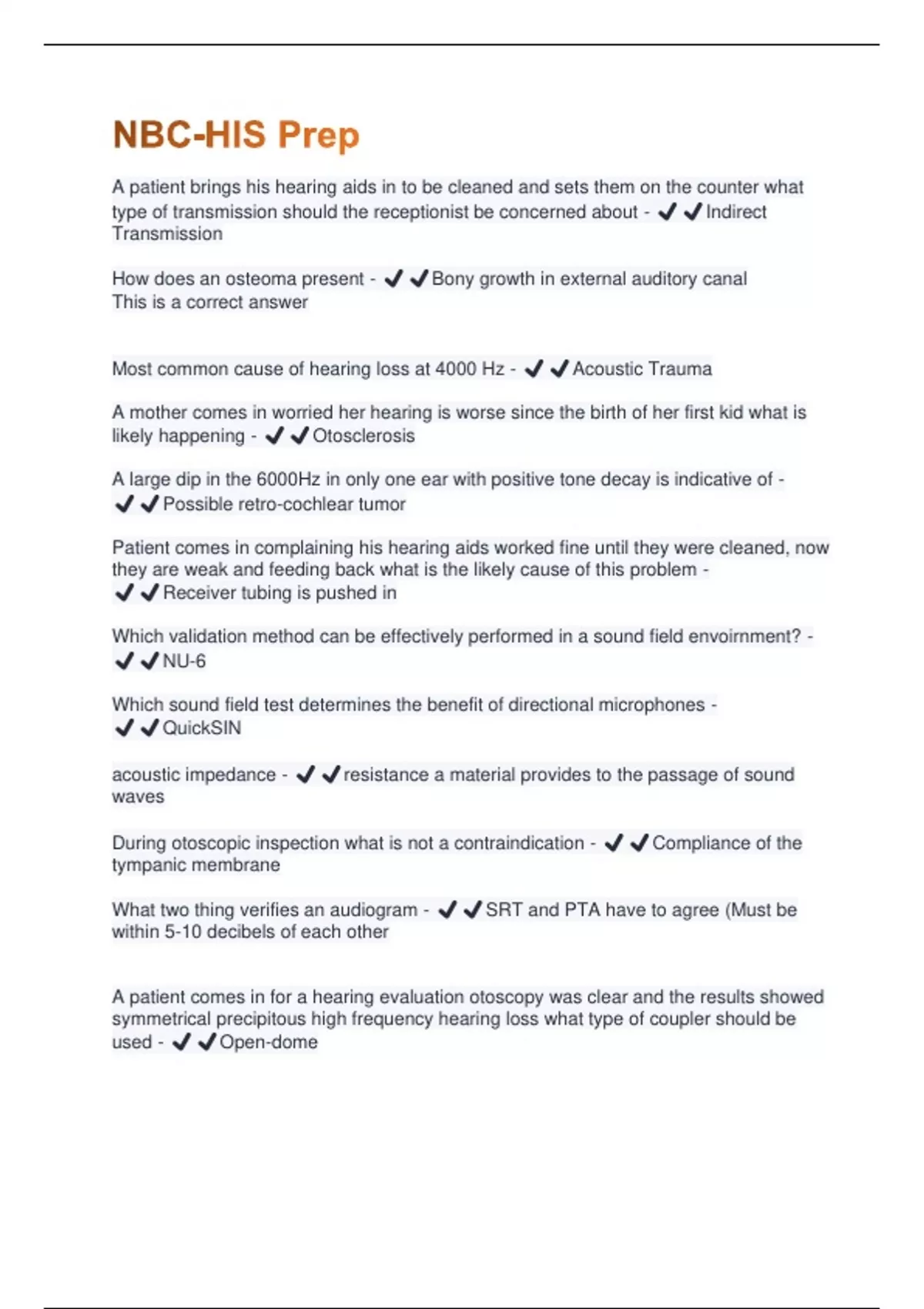 NBC-HIS Prep Questions and Answers New (2025) Solved 100% Correct - NBC-HIS Prep - Stuvia US