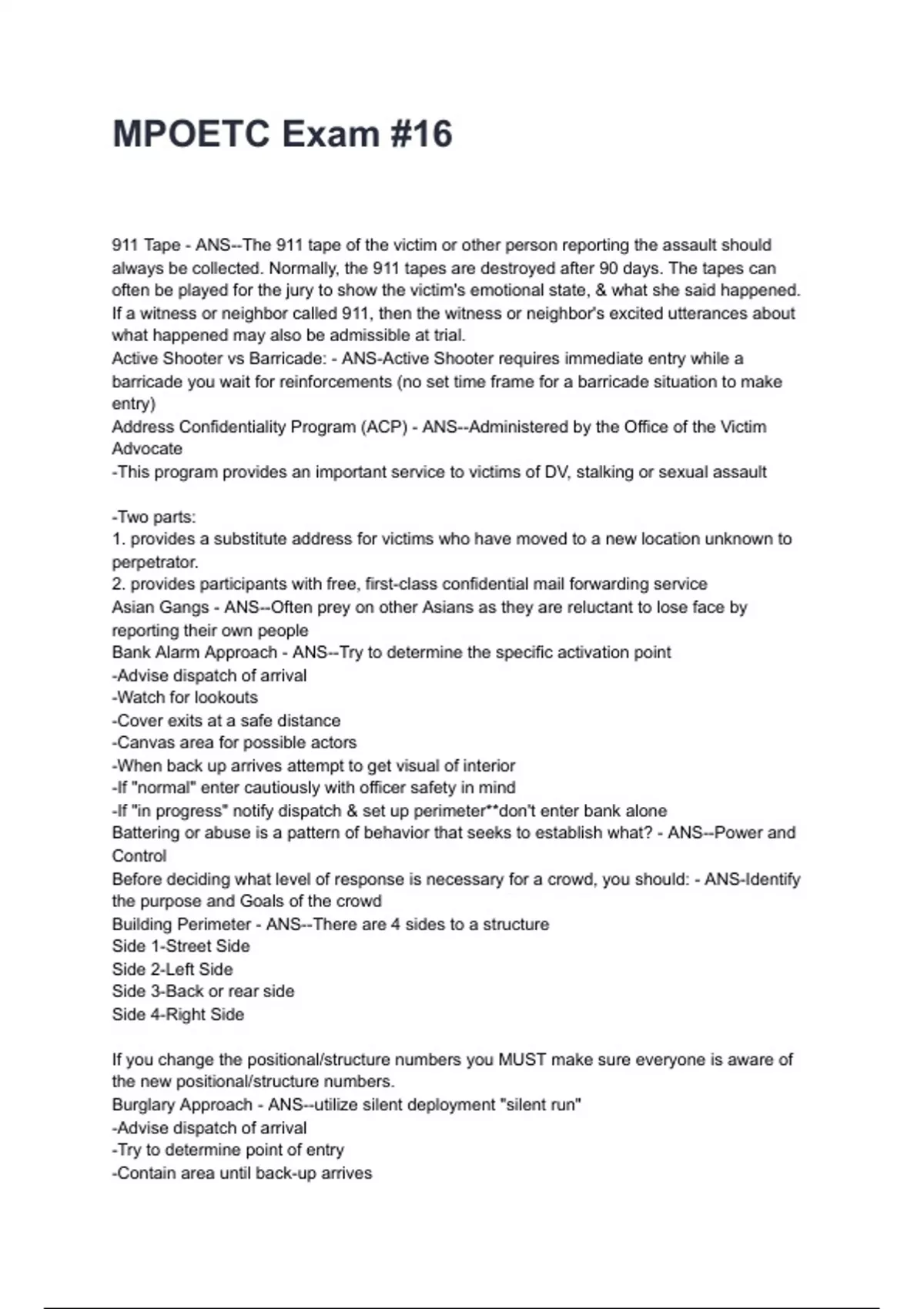 MPOETC Exam #16 Questions and Revised Correct Answers (2025 / 2026) 100 ...