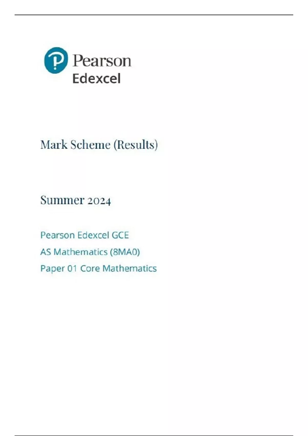 Edexcel AS Level Pure Mathematics - Unit FP1 - Further Pure Mathematics ...