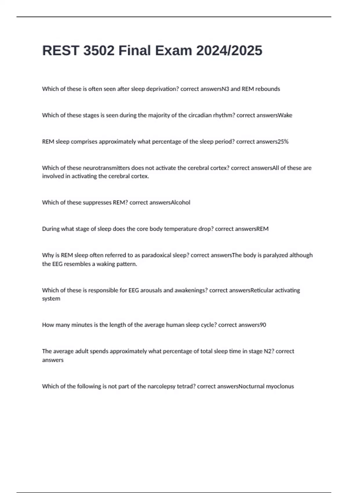 REST 3502 Final exam 2024/2025 with 100% correct answers - REST 3502 Fi ...