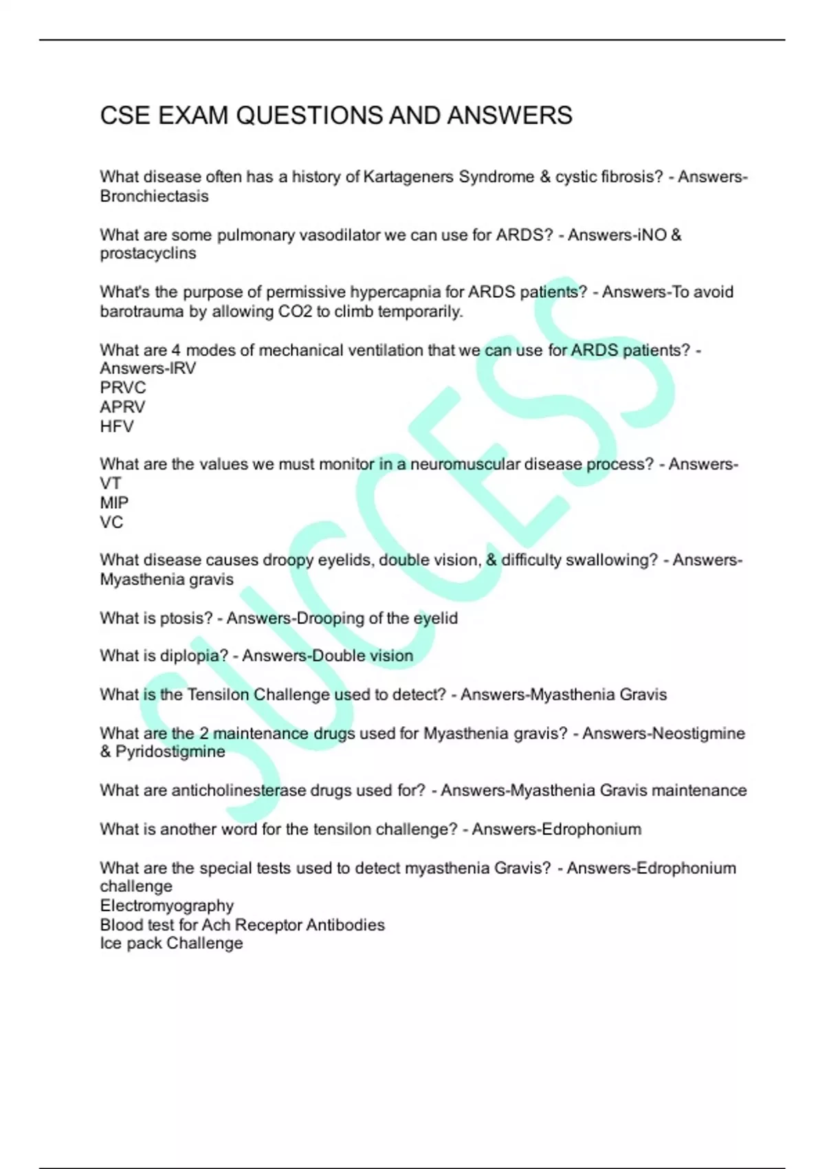 CSE EXAM QUESTIONS AND ANSWERS - CSE - Stuvia US