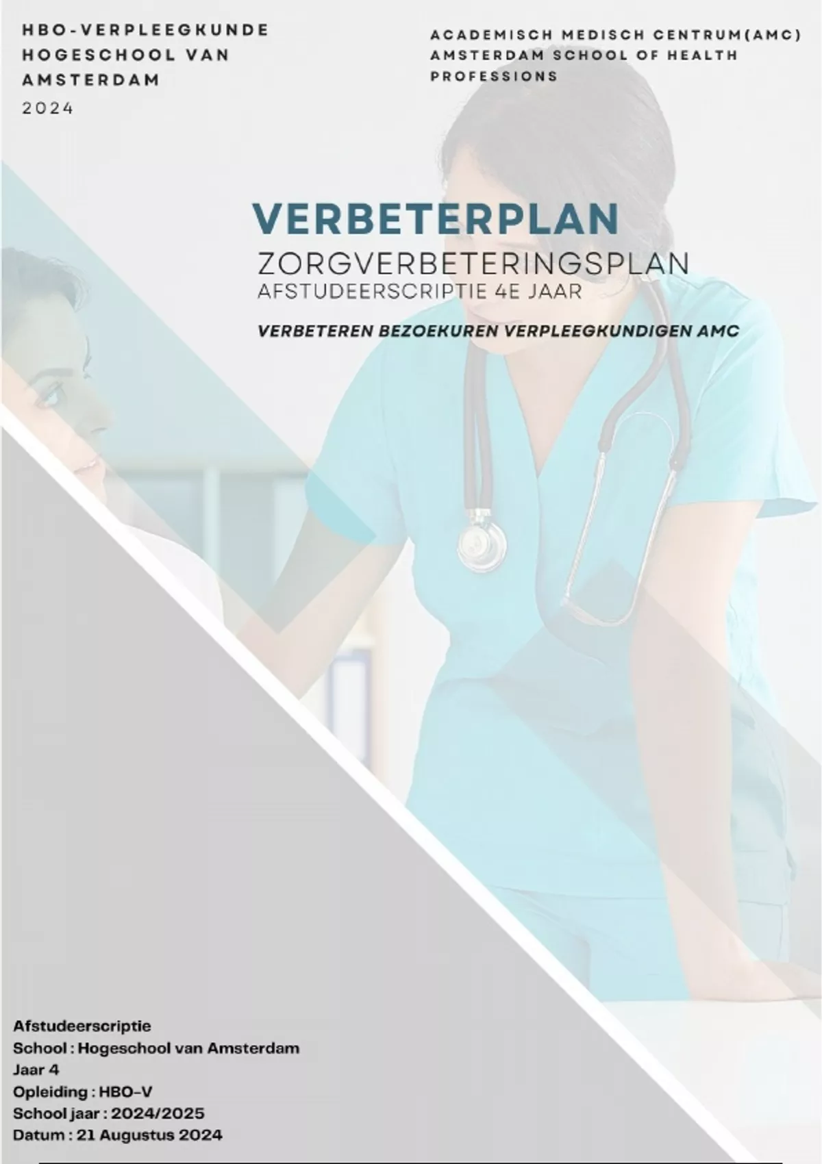 Scriptie HVA School of Health Professions Amsterdam, Verbeterplan ...