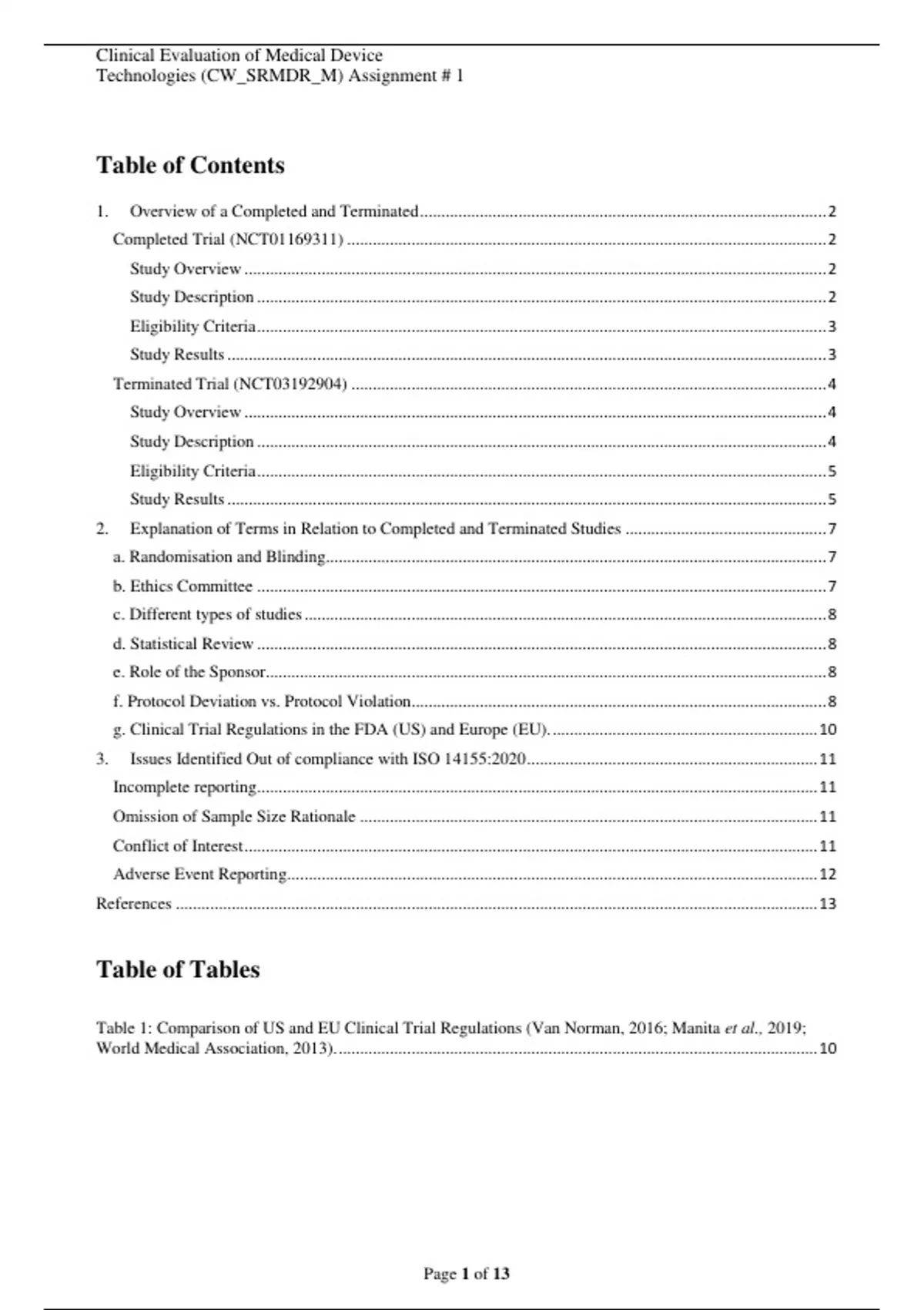 Clinical Evaluation of Medical Device Technologies (Sample Clinical ...