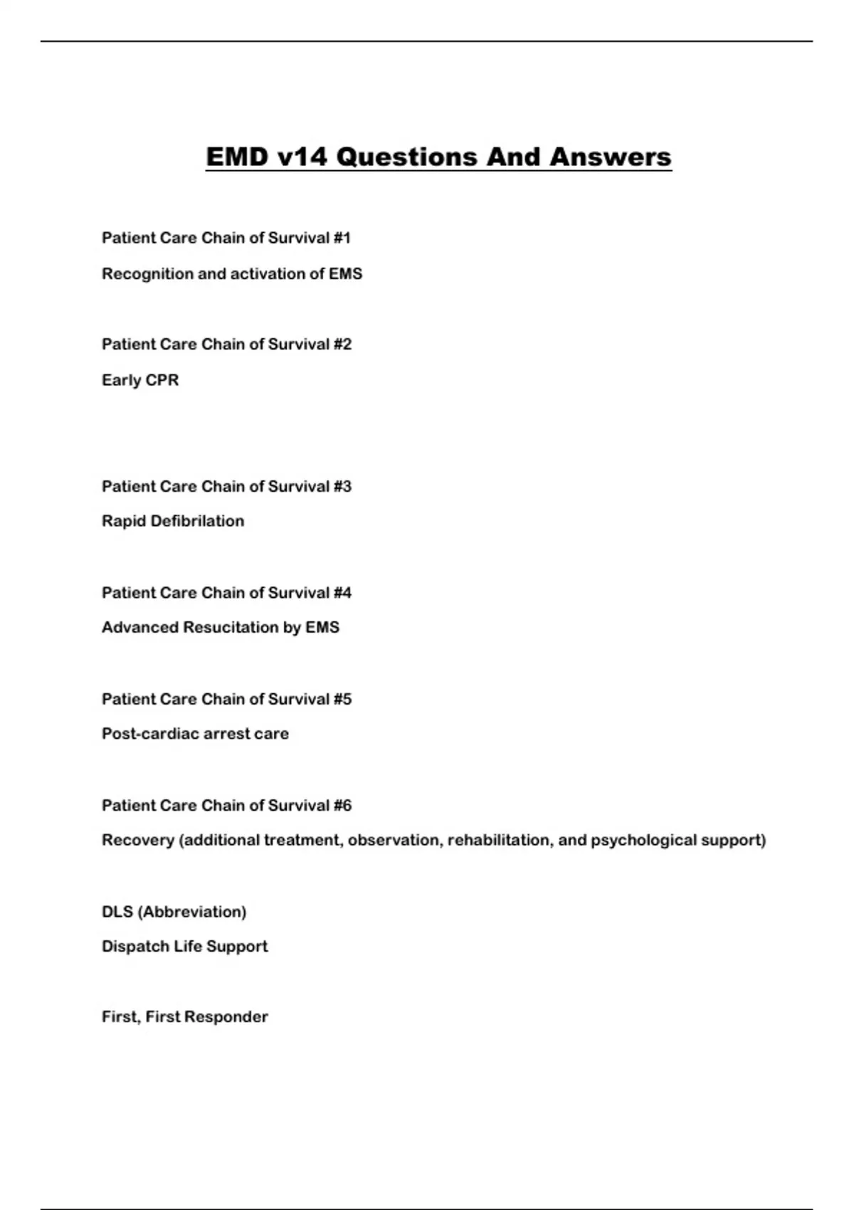 EMD v14 Questions And Answers - EMD v14 - Stuvia US