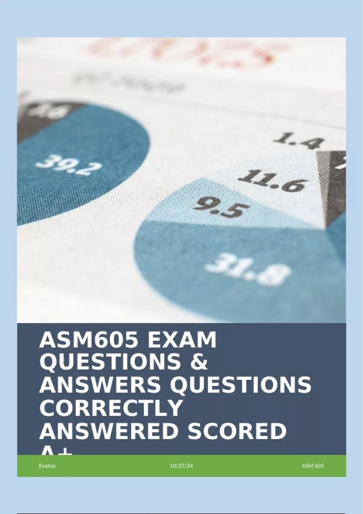 ASM605 EXAM QUESTIONS & ANSWERS QUESTIONS CORRECTLY ANSWERED SCORED A+ ...