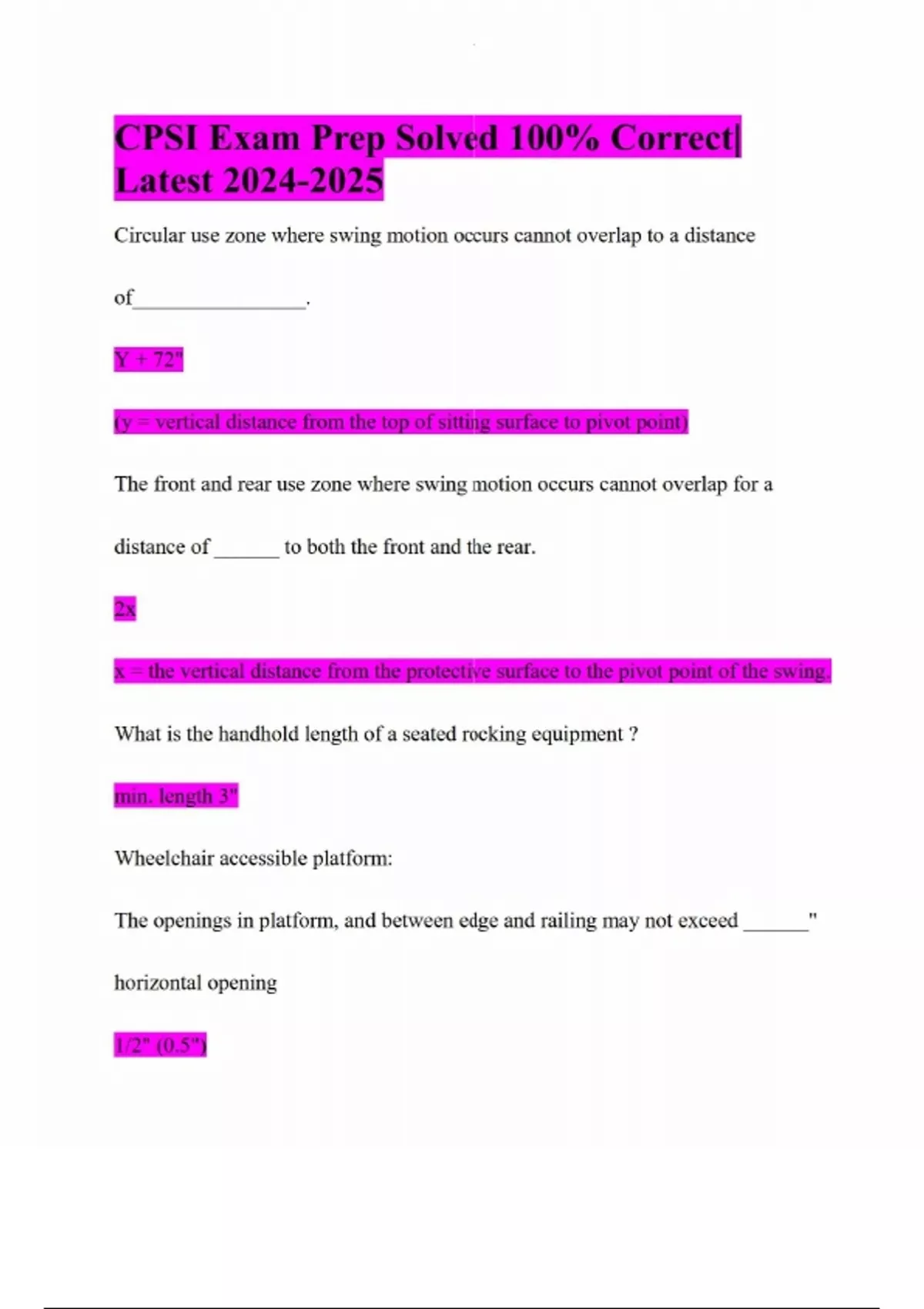 CPSI Exam Prep Solved 100% Correct| Latest - CPSI - Certified ...