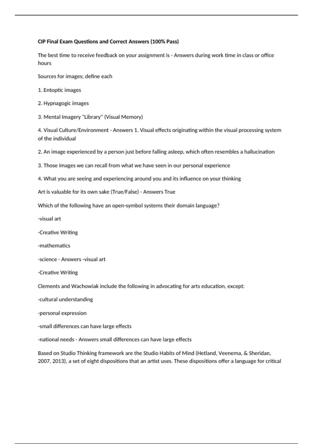 CIP Final Exam Questions and Correct Answers (100% Pass) - CIP - Stuvia US