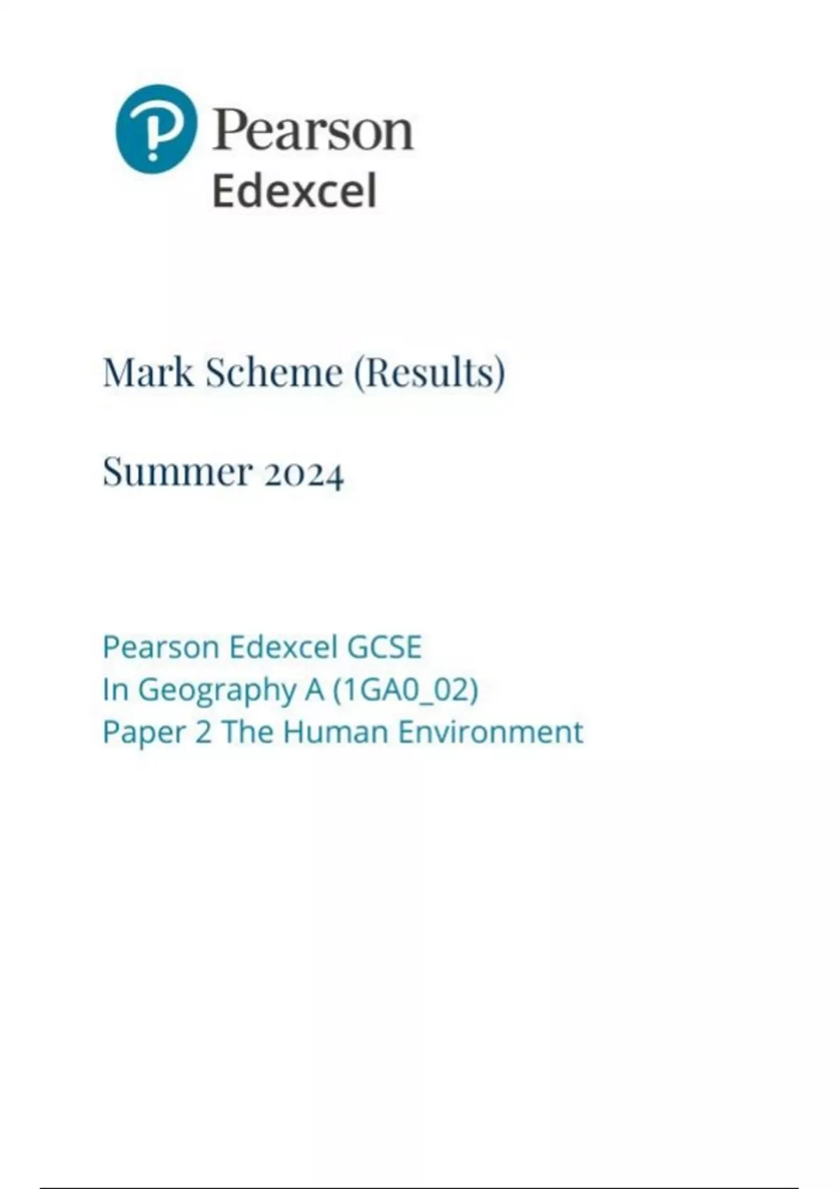 edexcel gcse geography a 1ga0-02 paper 2: the human environment june ...