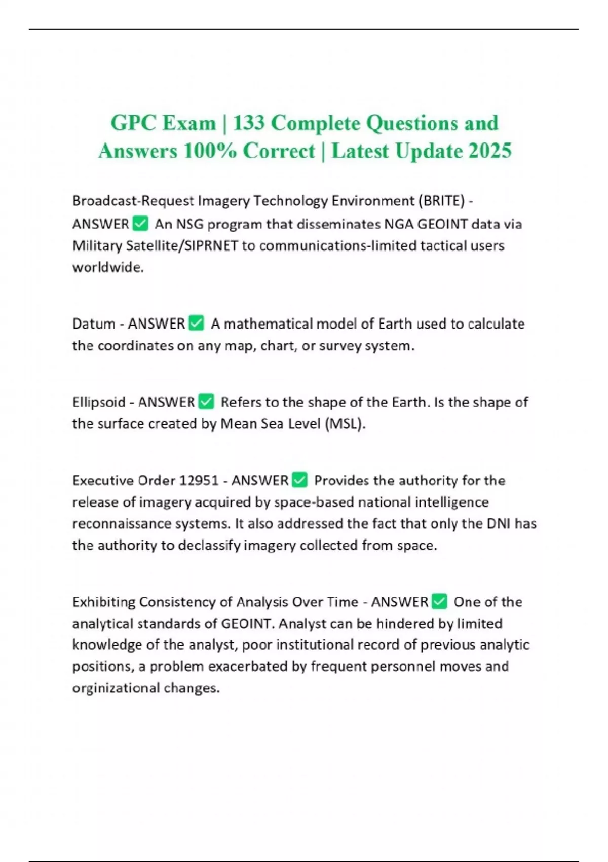 GPC Exam | 133 Complete Questions and Answers 100% Correct | Latest ...