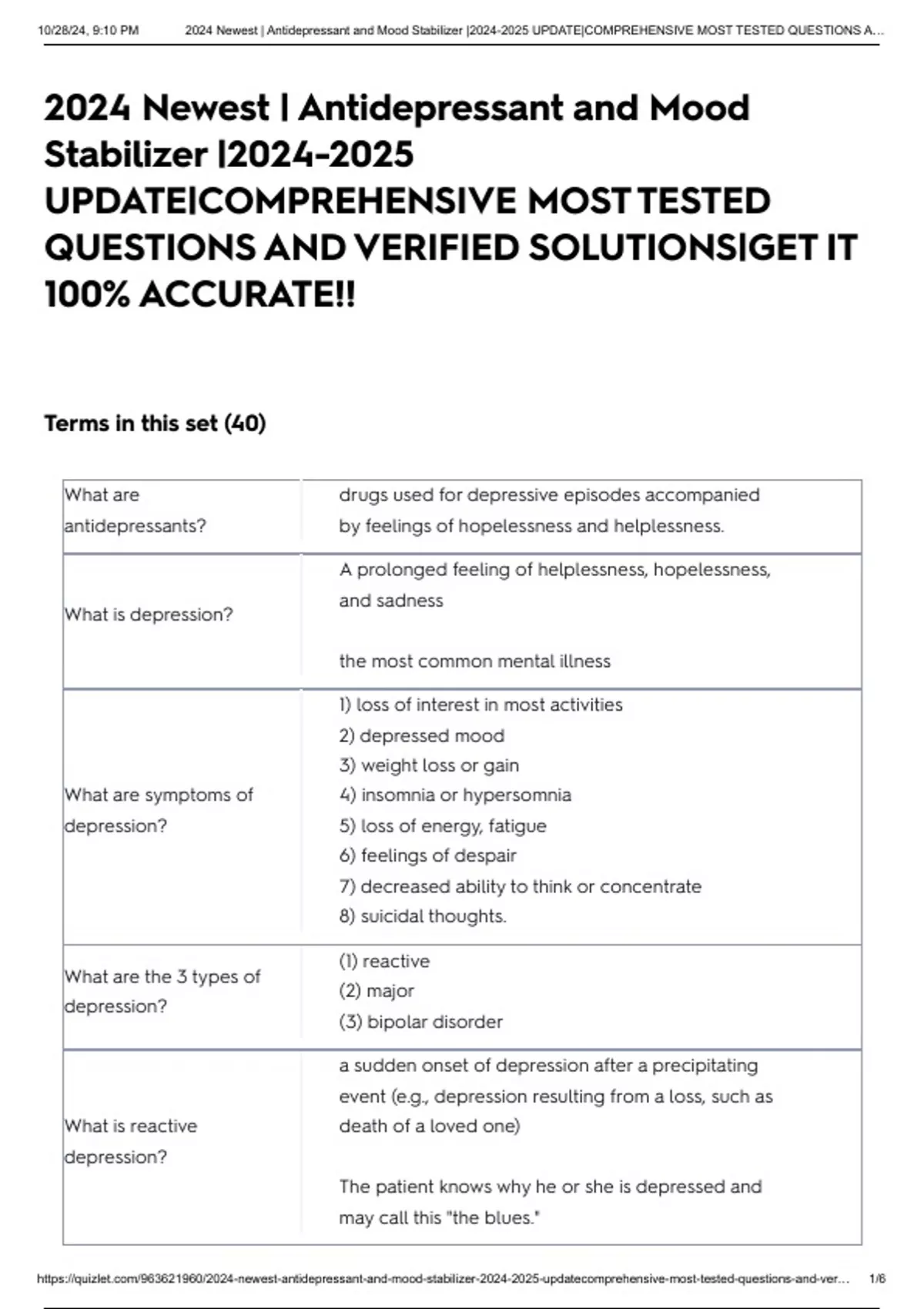 2024 Newest | Antidepressant and Mood Stabilizer | UPDATE|COMPREHENSIVE ...