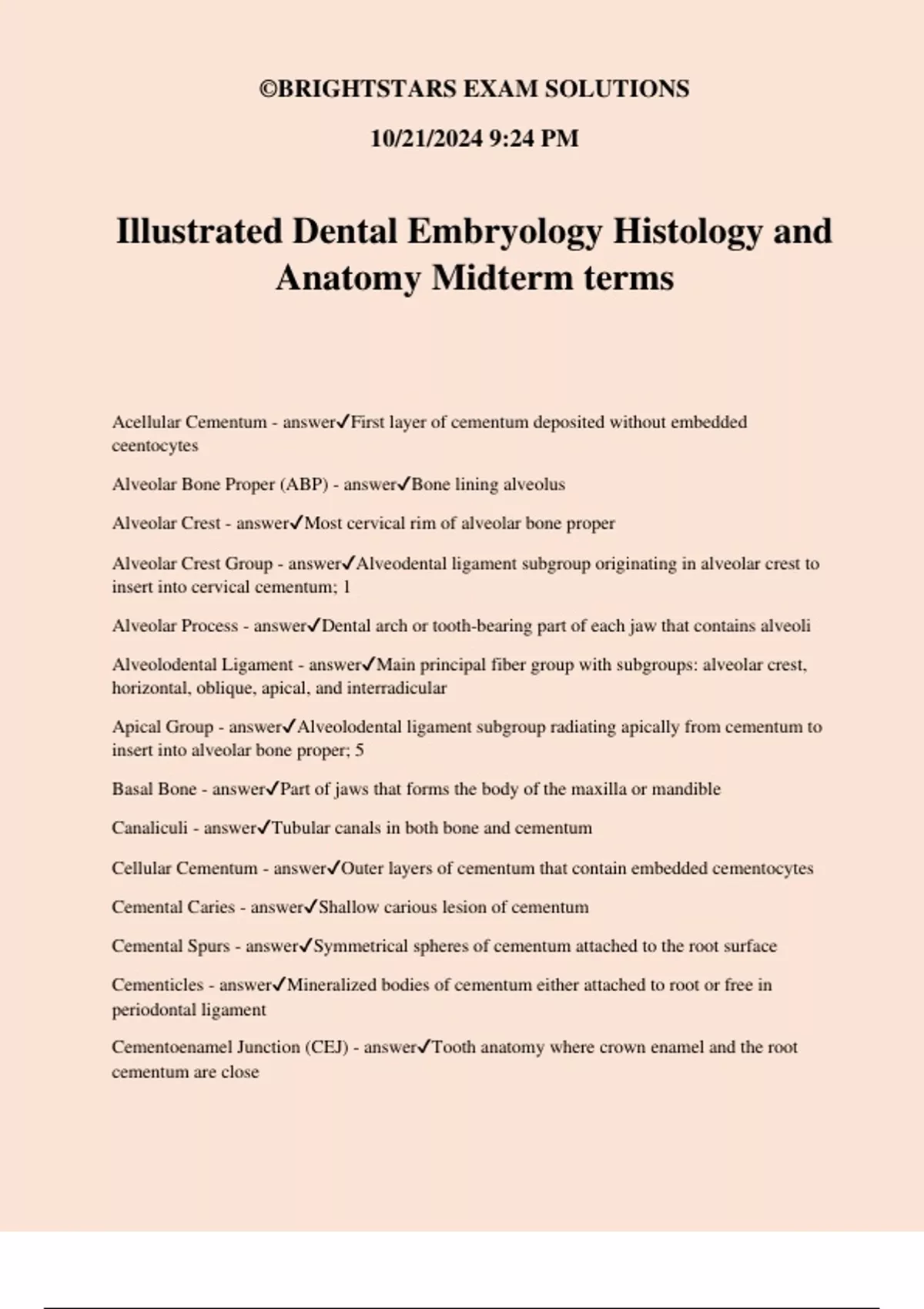 Illustrated Dental Embryology Histology and Anatomy Midterm terms ...
